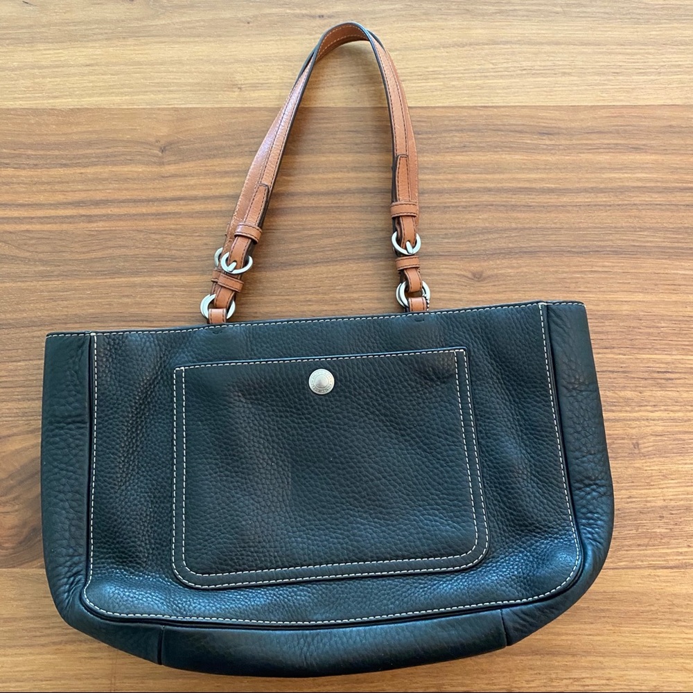 Coach Chelsea Tote Black Pebbled Leather - Gem